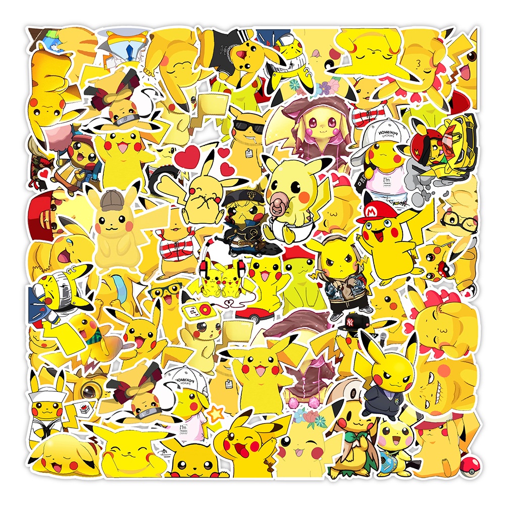 PIKACHU 50 pcs Waterproof Non Repeating Stickers Pack | Shopee Malaysia