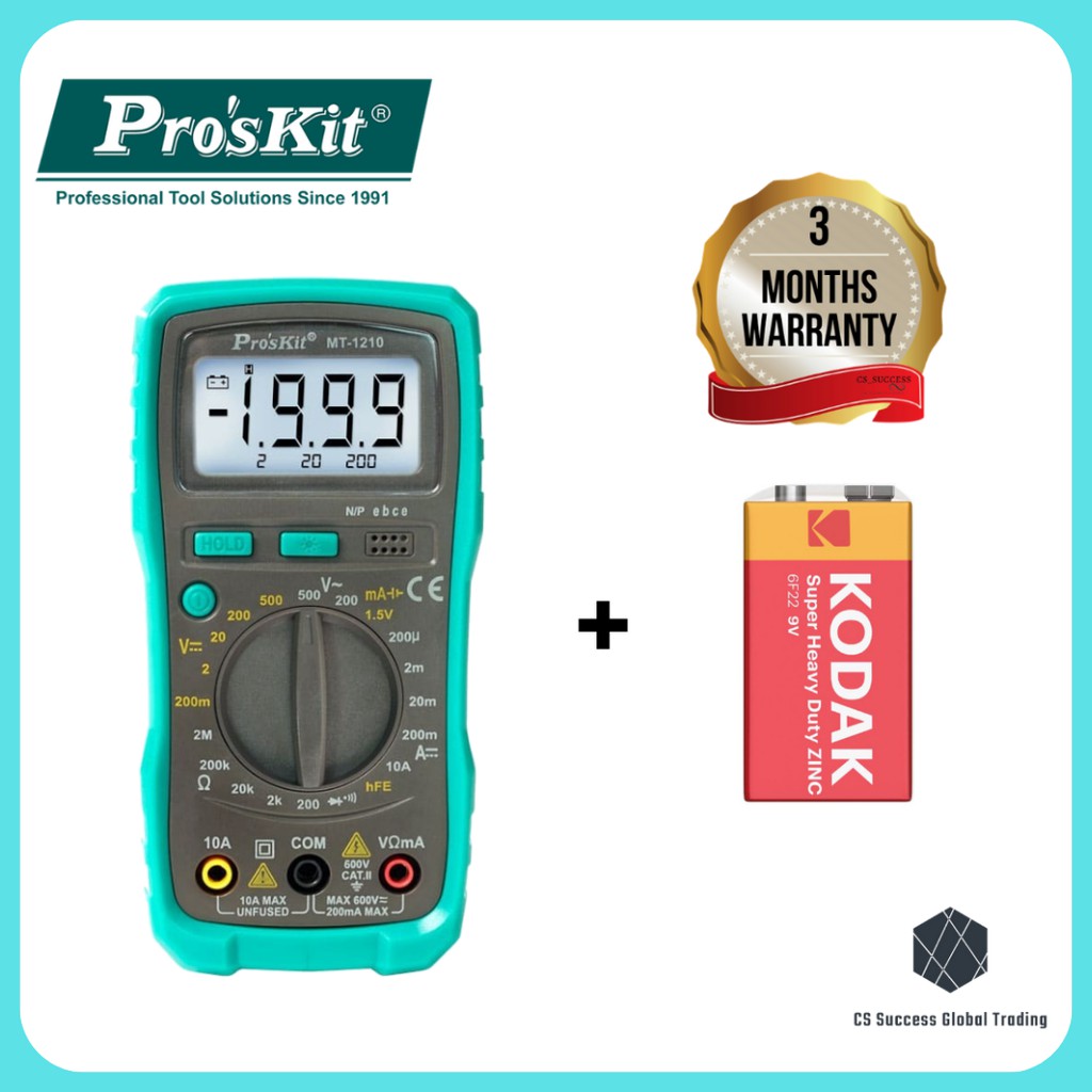 🔥Hot Product🔥 Pro'sKit MT-1210 3½ Compact Digital Multimeter (3 Months ...
