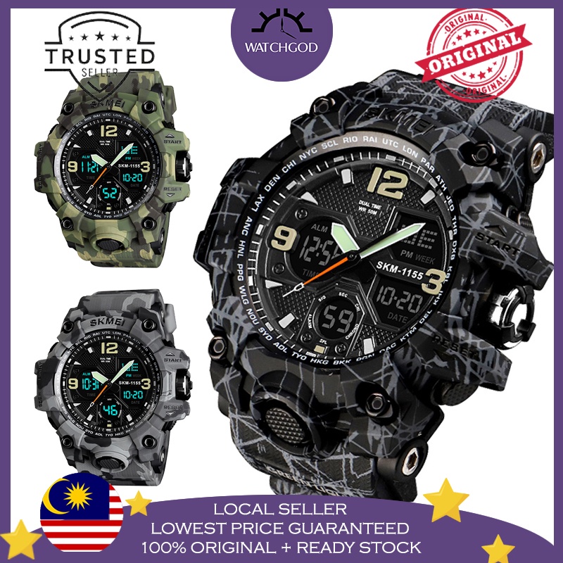 [🔥WATCHGOD PROMO🔥] SKMEI 1155B Pattern Men's Sports LED Digital Watch Men Women Watch Jam Tangan ...