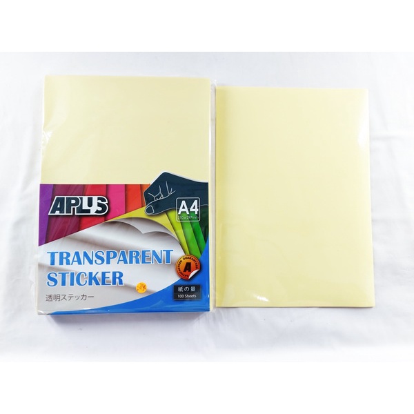 (1pkt) APLUS A4 TRANSPARENT STICKER PAPER 100s x 1pkt | Shopee Malaysia
