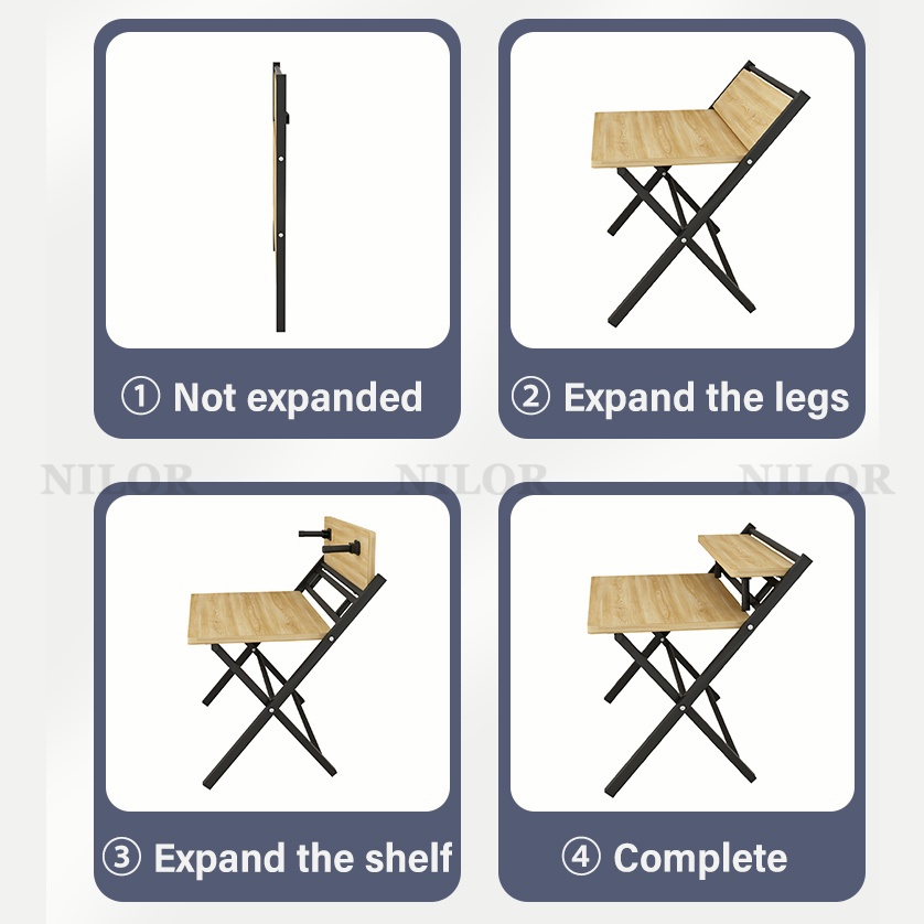 【Installation-free】Folding Table Portable Study Table Writing Desk Home ...