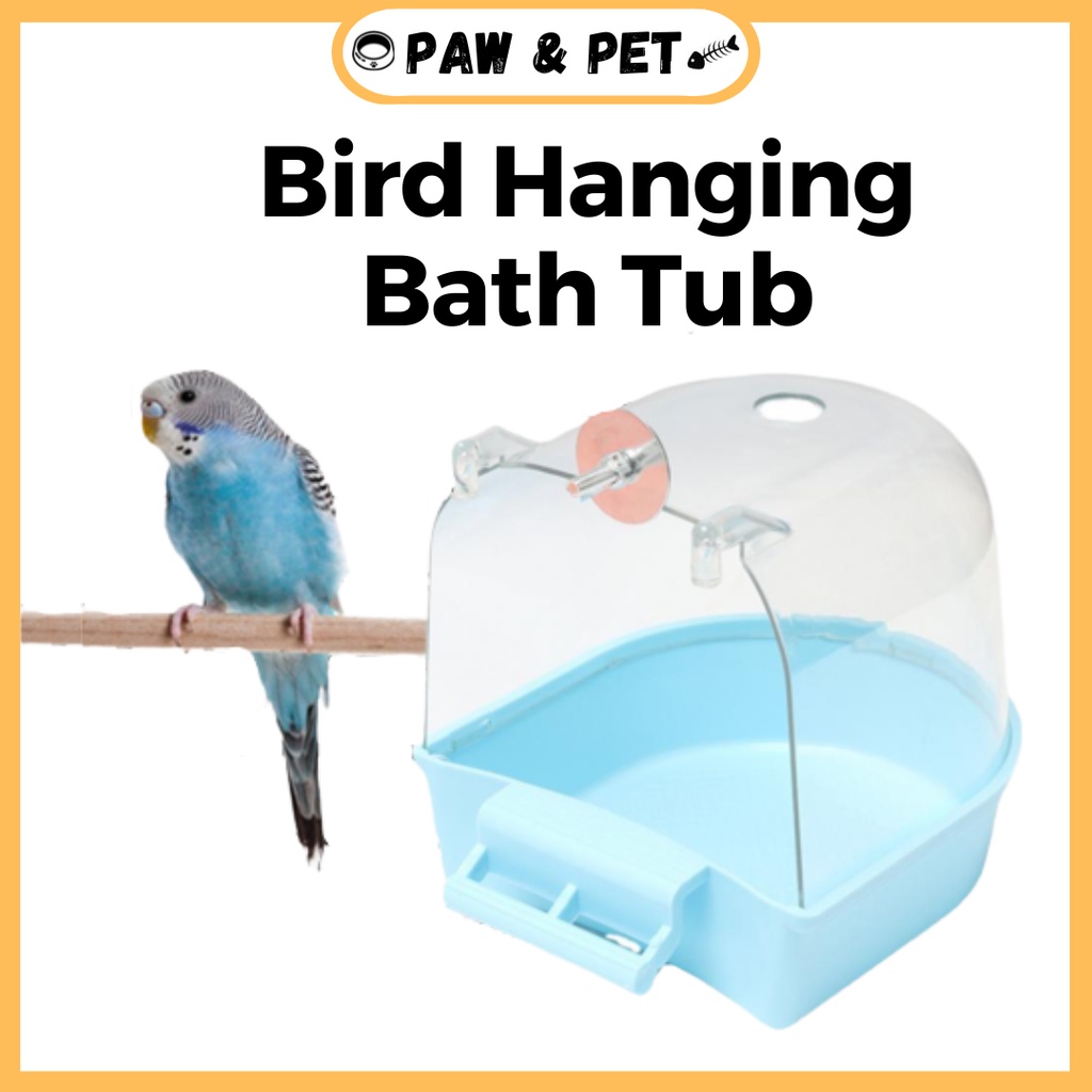 Bird Bathtub Lovebird Parakeet Bird Cage Transparent Hanging Bath Tub ...