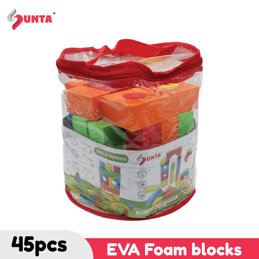 【Ready Stock】SUNTA EVA Foam Building Blocks with Carry Bag (45pcs) | Shopee Malaysia