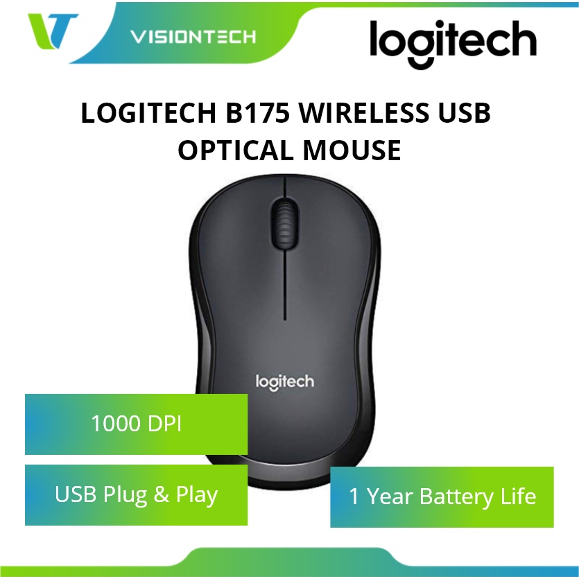 Logitech B175 Wireless 1000 DPI USB Optical Mouse | Shopee Malaysia