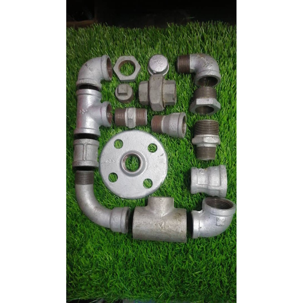 3/4" G.I. GALVANISED IRON PIPE FITTING GI Pipe Accessories Connector ...