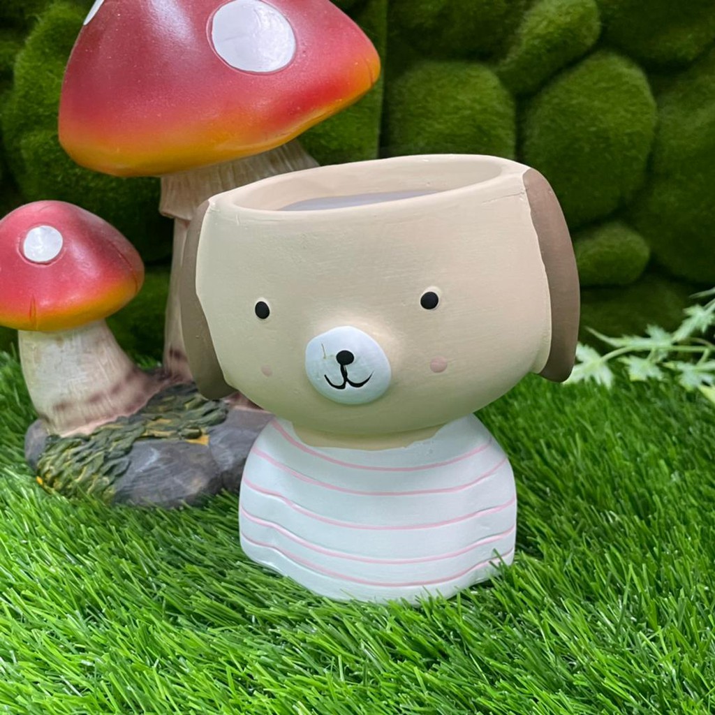 Cute Mini Cement Cartoon Cactus Succulent Flower Pot Vase Animal Indoor ...