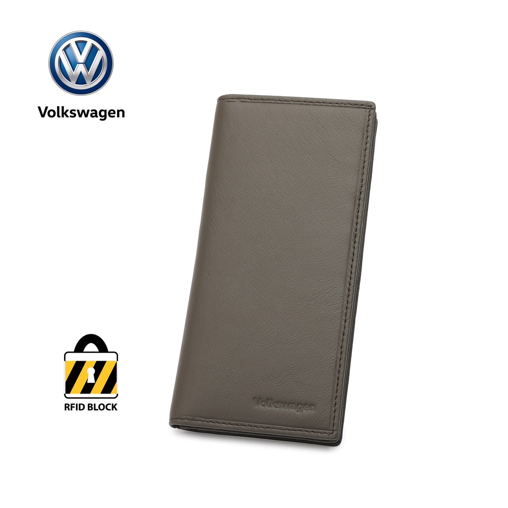 [Clearance] Volkswagen Genuine Leather RFID Bi-Fold Long Wallet - Brown ...