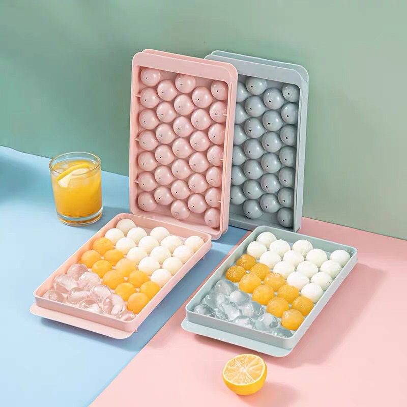🔥Ready Stock🔥Ice Cube Tray Round Cubes Plastic Ice Cube Maker Mold with ...