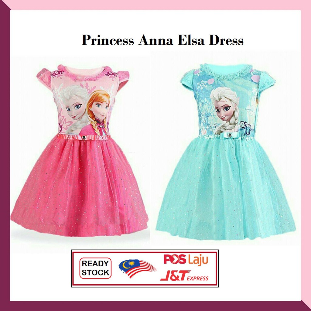 [2-6Tahun] Ready Stock / Princess dress. Frozen. Anna & Elsa Princess ...