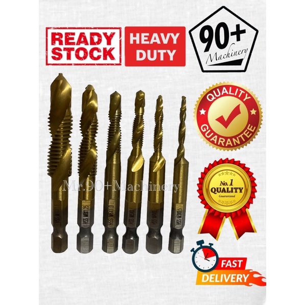 Tap drill bit|batang buat thread|M3/M4/M5/M6/M8/M10|HEAVY DUTY|6pcs ...