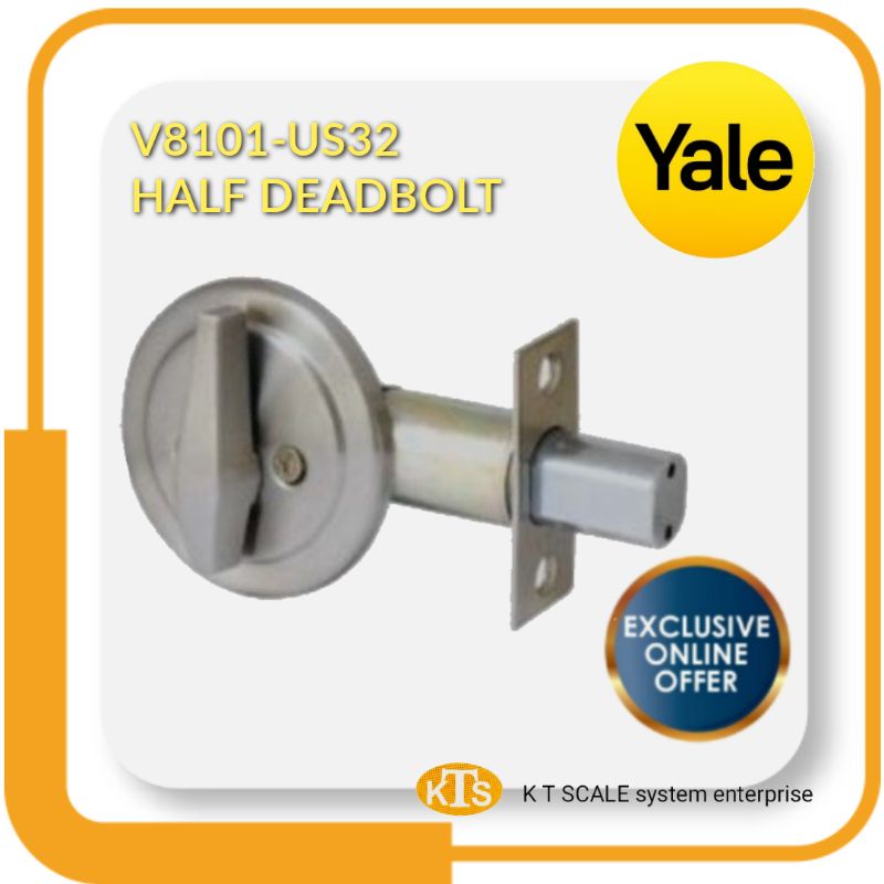 ORIGINAL YALE ONE SIDE DEAD BOLT (HALF DEADBOLT)V8101 US32D | Shopee ...