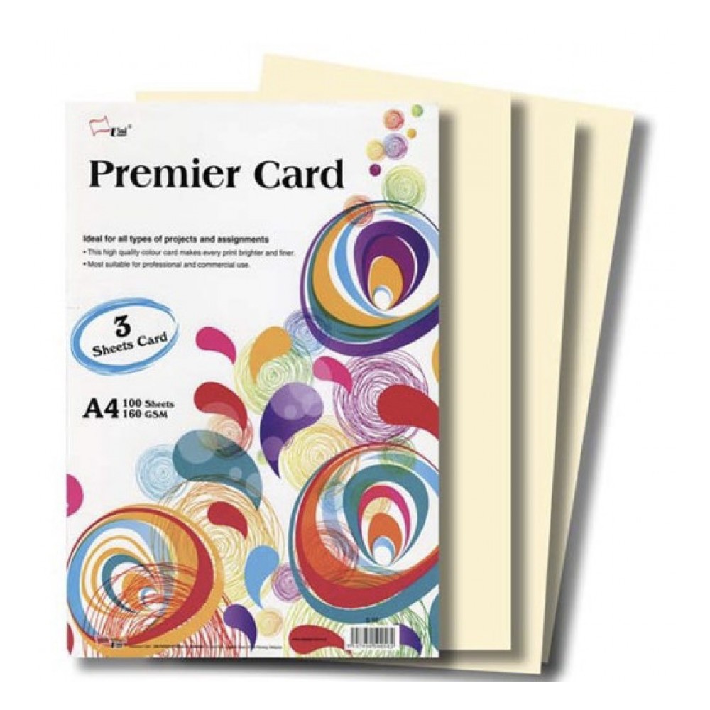 Uni A4 Premier 3 Sheets Card (Assorted Colors) | Shopee Malaysia