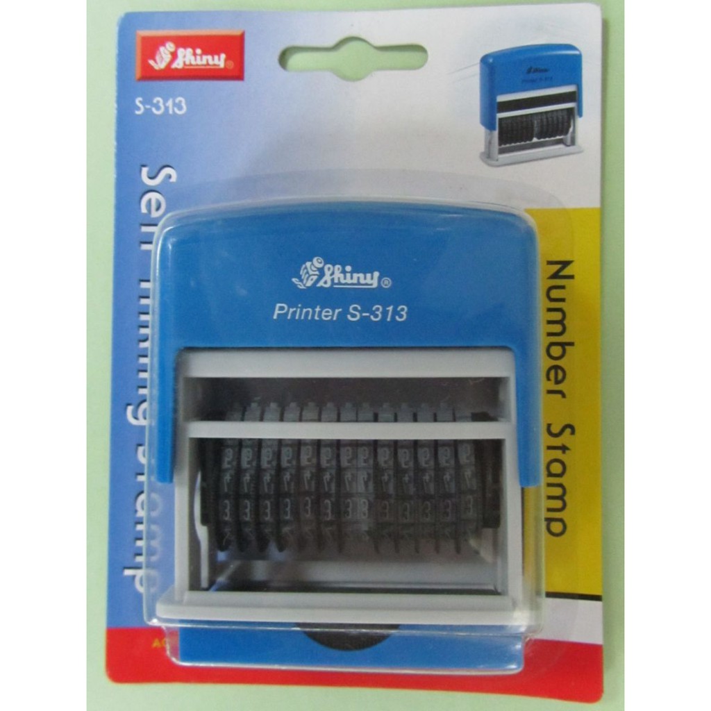 Shiny 13 Digit Numbering Self Inking Stamp S-313 & Replacement Ink Pad ...
