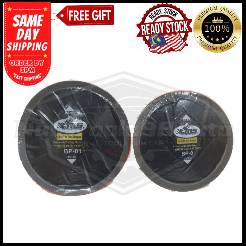 LMS PCS Tip Top BP 0 / BP 01 Tire Patches Tube Patches Tayar Repair kit ...
