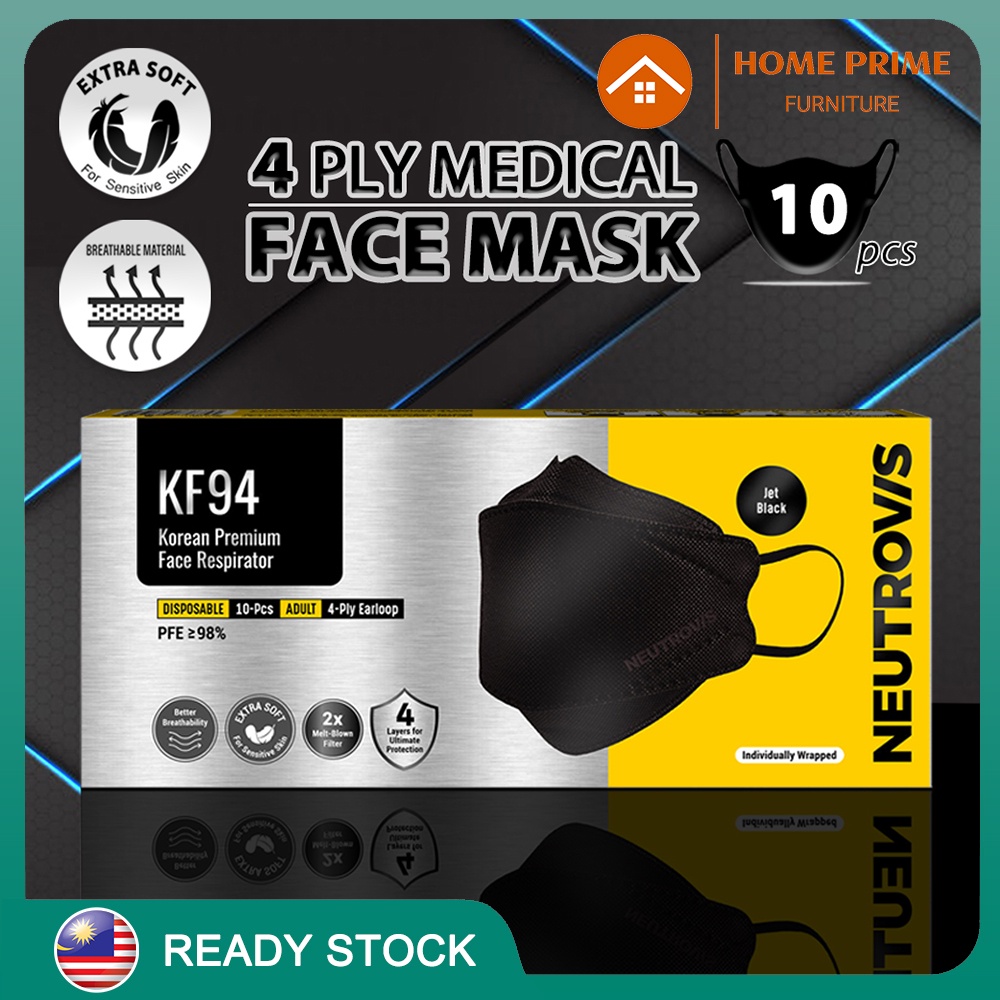 HP Neutrovis KF94 Korean Face Respirator Premium Face Mask 4PLY Extra ...