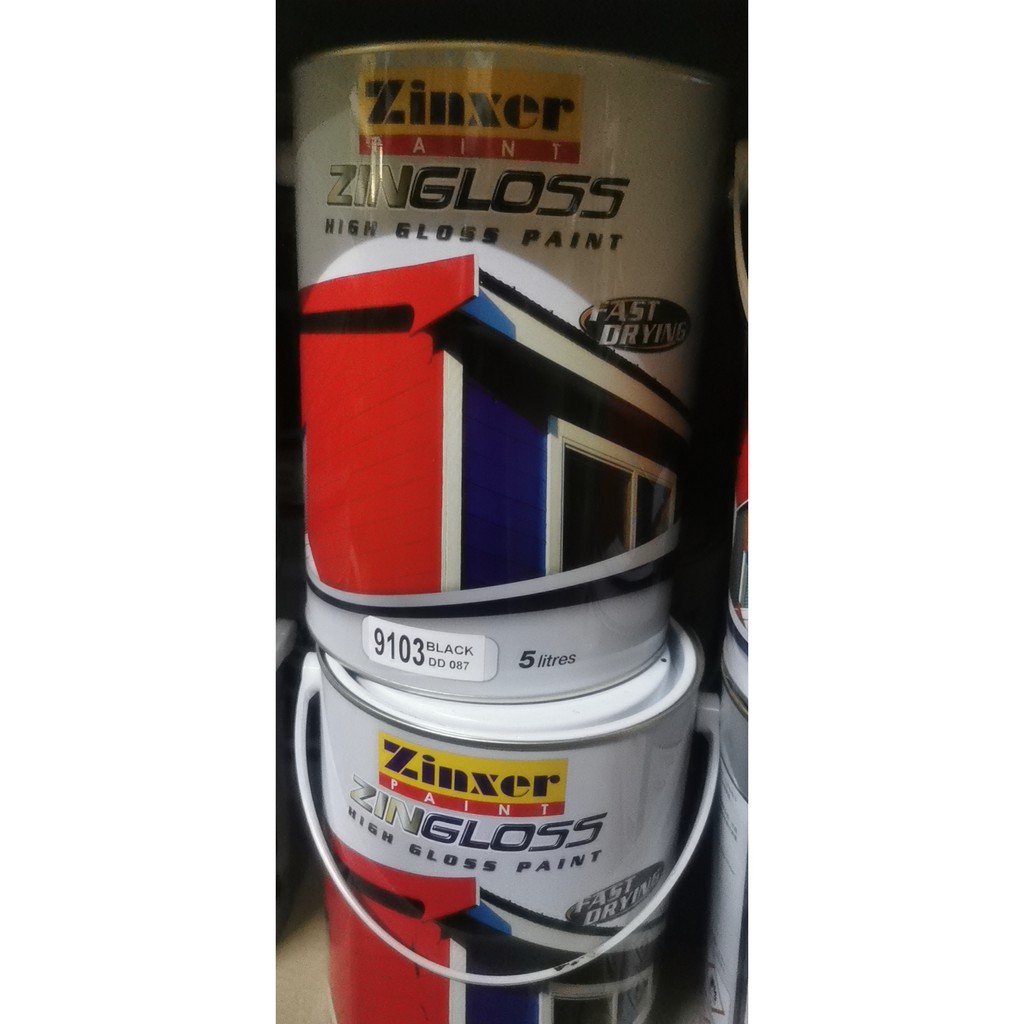 YLK 【5L】ZINXER PAINT Zingloss HIgh Gloss Fast Drying Paint/ Cepat ...