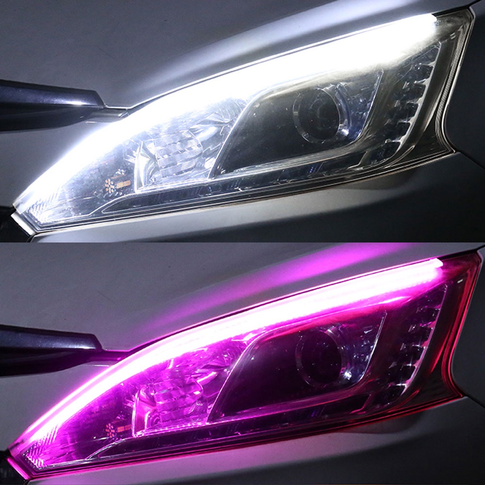 1/2x Car Led DRL Daytime Running Light Strips Waterproof Auto Headlight ...