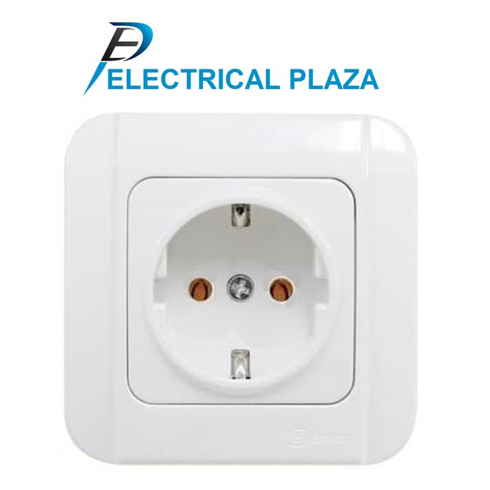 PUTIH Broco Galleo White Grounded Socket [G151] 2P Plug Socket [G151 ...