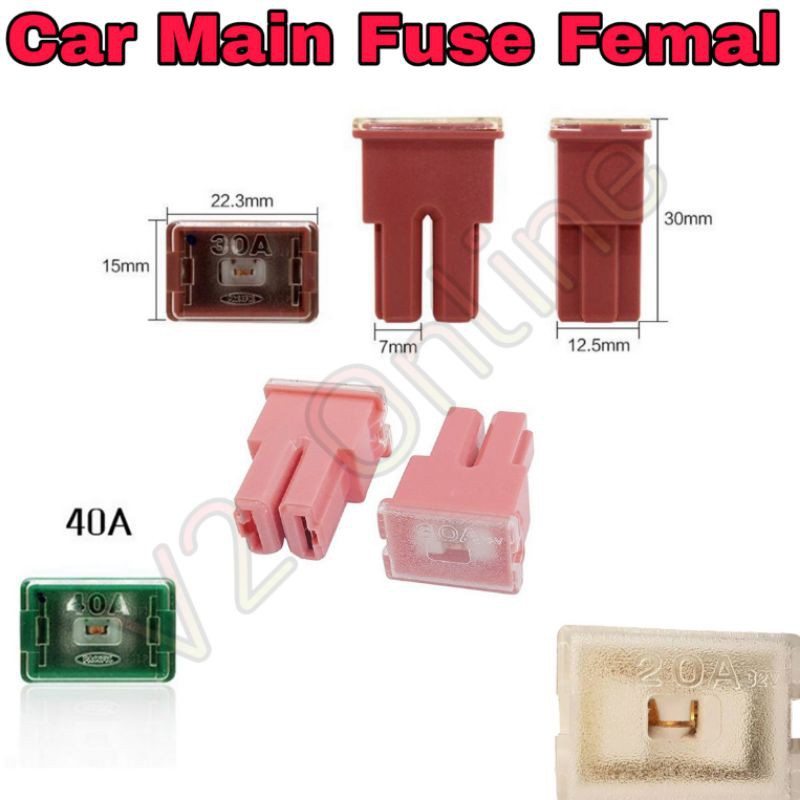 Main Fuse Straight Female Fuse All Vehicle Model | Shopee Malaysia