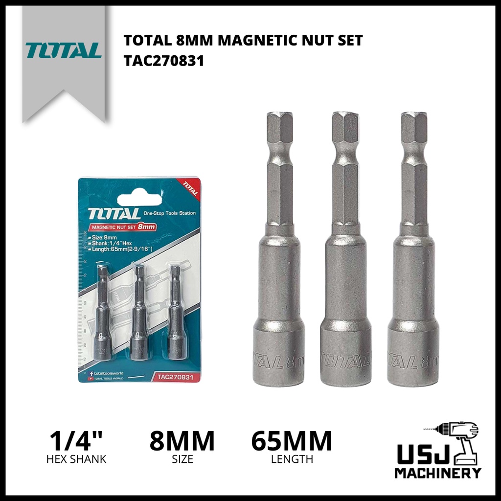 TOTAL 8mm Magnetic Nut Set TAC270831 | Shopee Malaysia