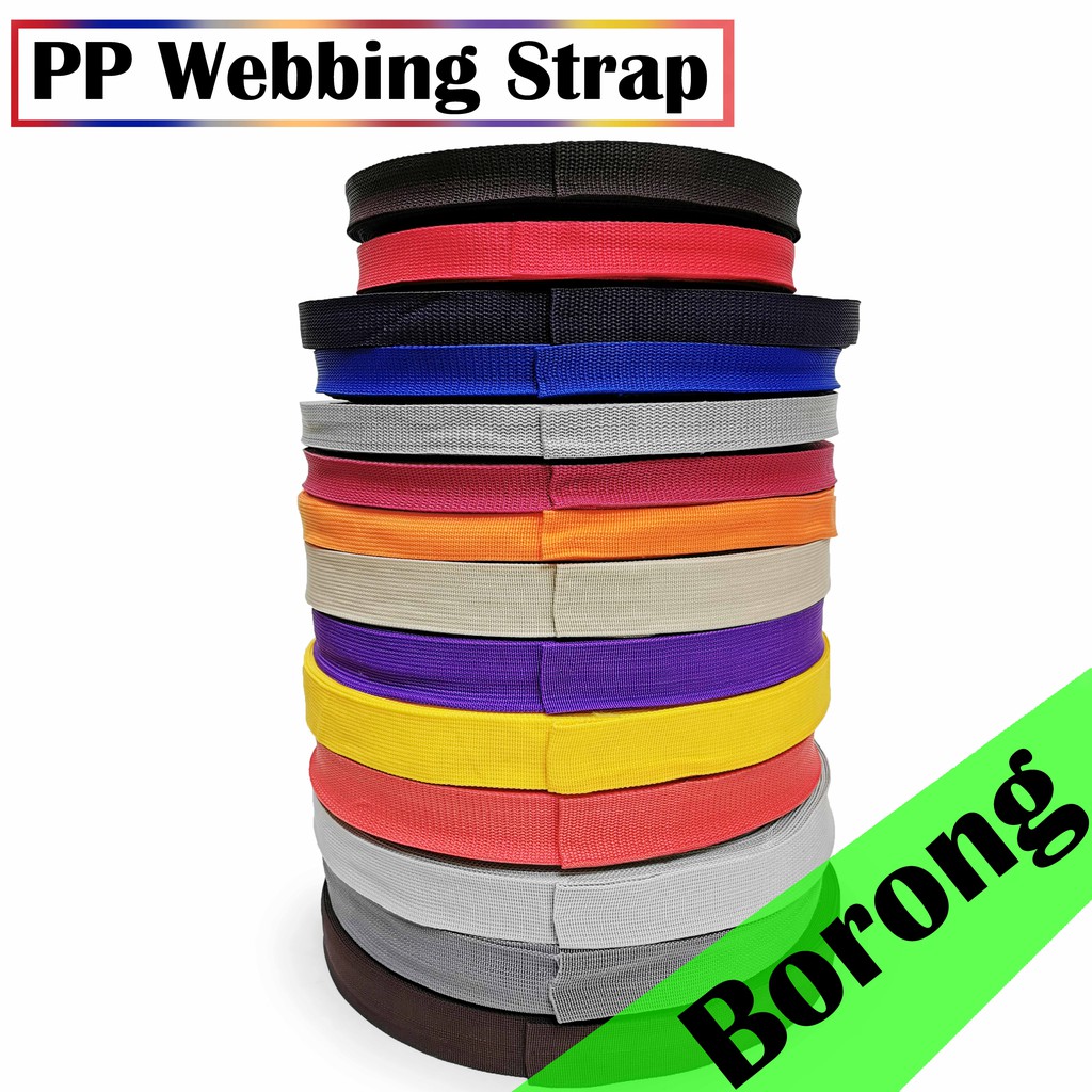 (Meter) Colour Tali Beg Tebal PP Webbing Strap Tape 25mm, 32mm, 38mm ...