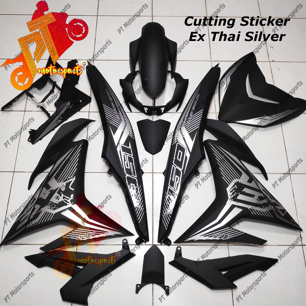 Yamaha Y15ZR Y15 V1 V2 Cover Set Matt Black Metallic Black Exciter Ex Thai Cutting Sticker ...