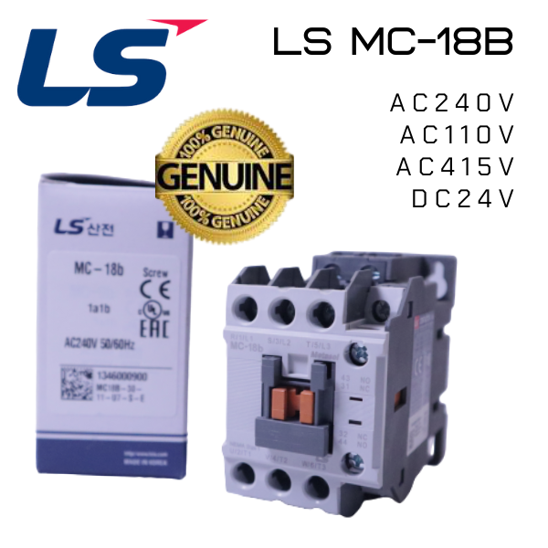 LS ( MC-18b ) 1a1b Metasol Magnetic Contactor 3Pole AC240V/AC110V/AC415V/AC24V/DC24V | Shopee ...