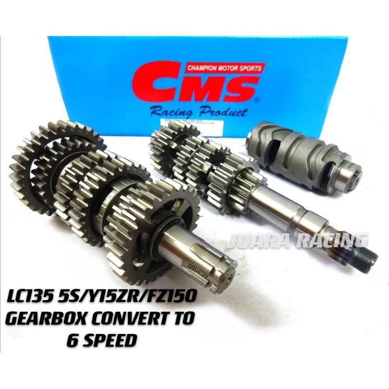 LC135 5S/Y15ZR/FZ150 RACING GEARBOX / TRANSMISSION GEAR COMP SET CONVERT TO 6 SPEED CMS | Shopee ...