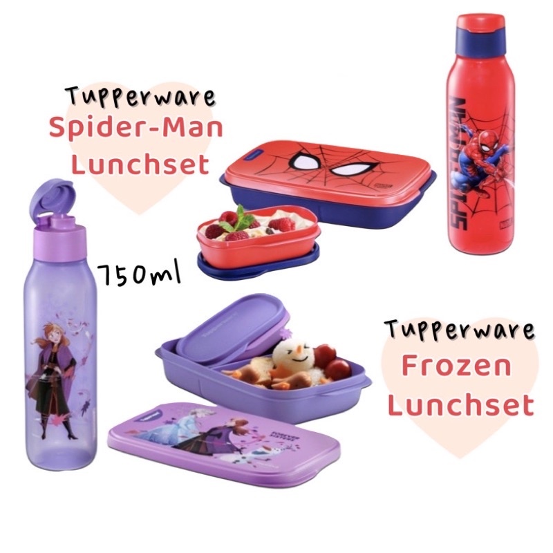 Tupperware Disney Frozen Collection/Marvel Spider Man Collection Set ...