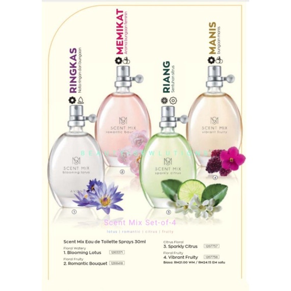 Avon Scent Mix Set-of-4 (lotus, romantic, citrus,fruity) | Shopee Malaysia