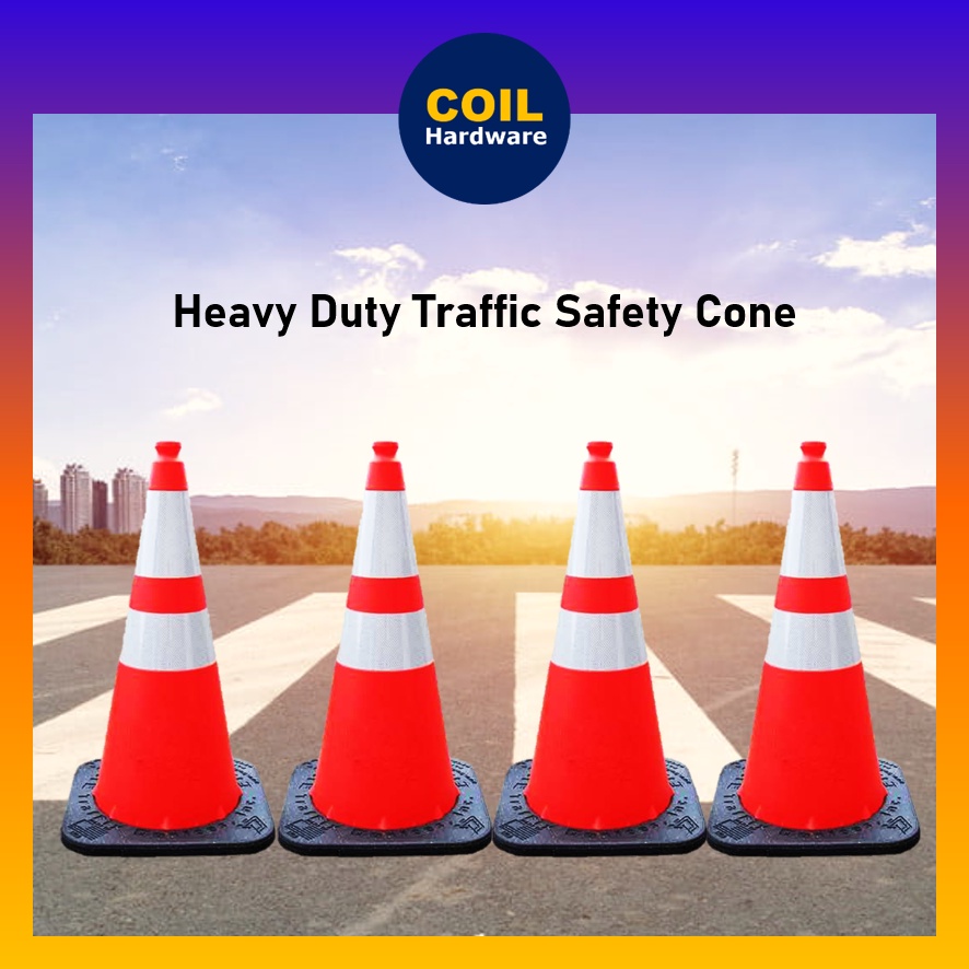HEAVY DUTY SAFETY CONE TRAFFIC PVC CONE 30''/ WITH REFLECTIVE STICKER ...