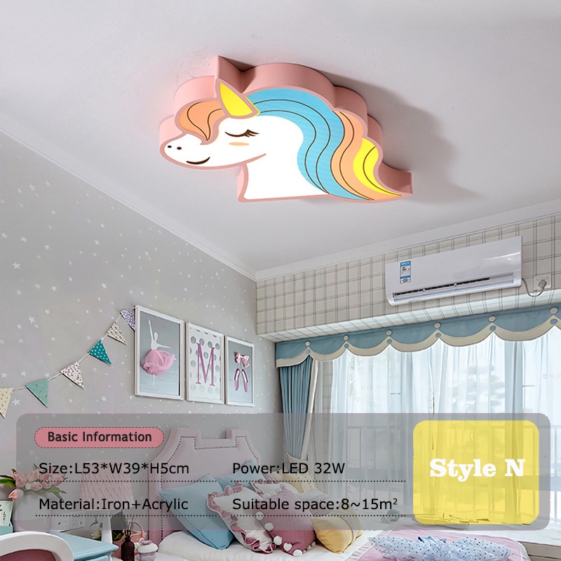 LED Cartoon Ceiling Lamp Modern Childern Bedroom Celing Chandelier ...
