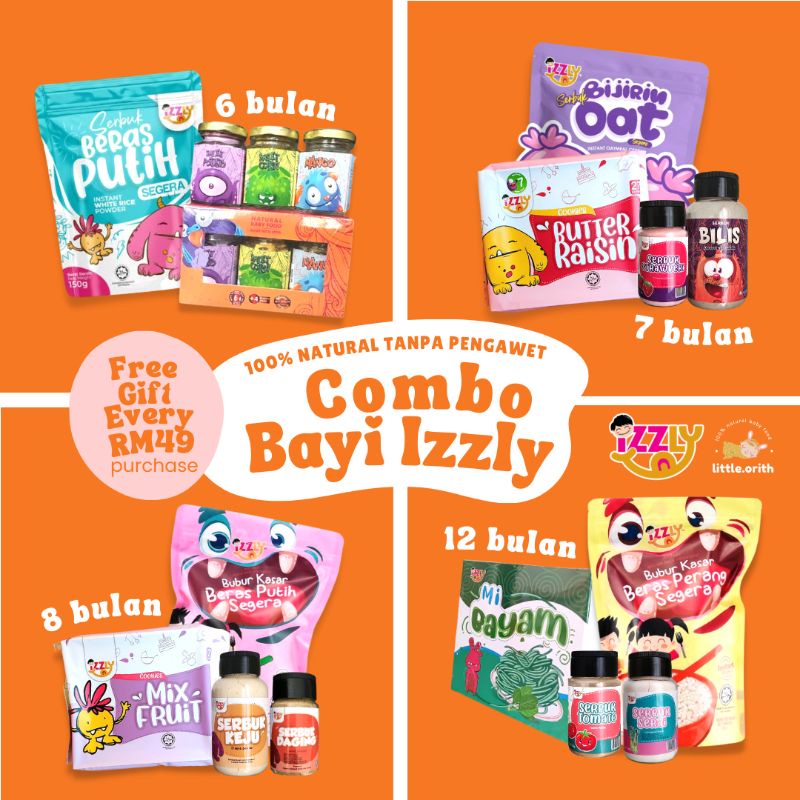 🔥 SHIP IN 24 HOURS🔥Baby Food IZZLY Set/Combo Makanan Baby 6 hingga 8 ...