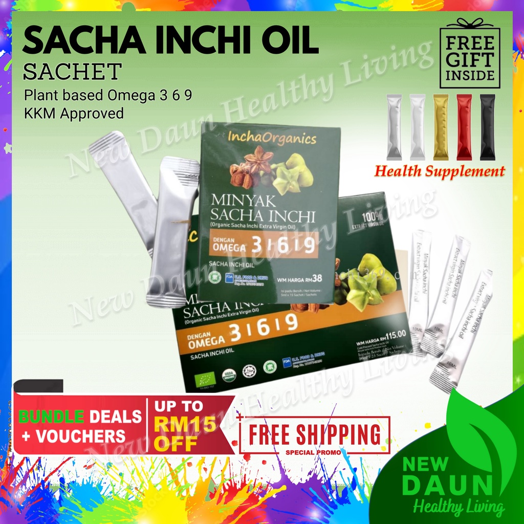 [Original] INCHA ORGANICS Sacha Inchi Oil Sachet Minyak Saca Inci OMEGA ...