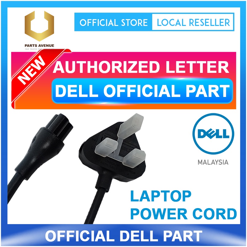 OFFICIAL DELL Cable Laptop Dell Power Cable 3 Pin Laptop Power Cord C5 ...