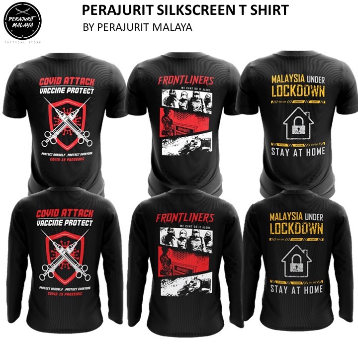 Perajurit Malaya Baju frontliner microfiber t shirt frontliner covid ...