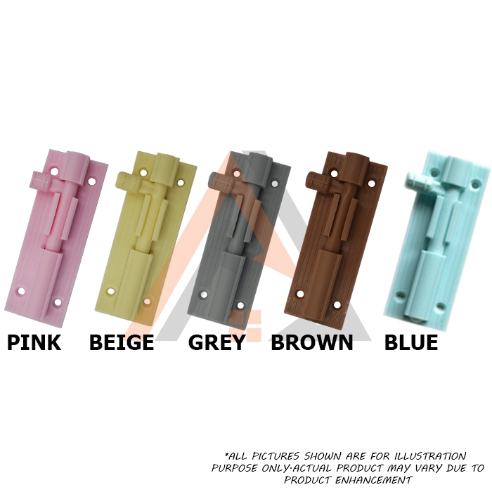 PVC Door Bolt Latch With Screw Plastic Latch Selak Pintu Tandas ...