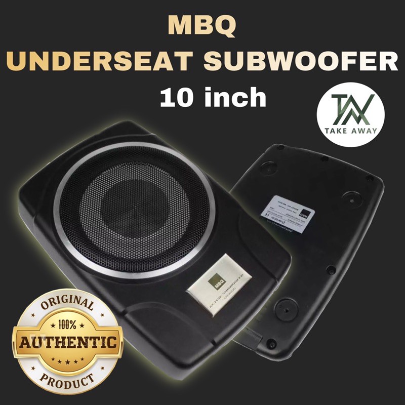 MBQ AW-10e 10" Car UnderSeat Super Slim Active Subwoofer Built In Power ...