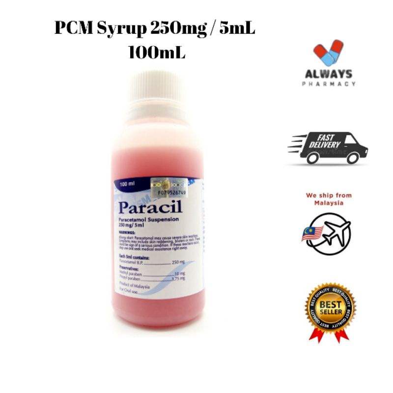 PARACIL SUSPENSION 100ML PARACETAMOL 250MG/5ML | Shopee Malaysia