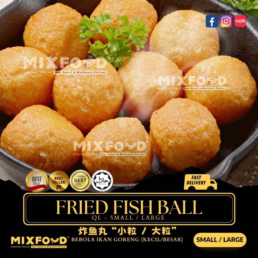 【MIXFOOD】 FRIED FISH BALL (炸鱼丸) | Shopee Malaysia