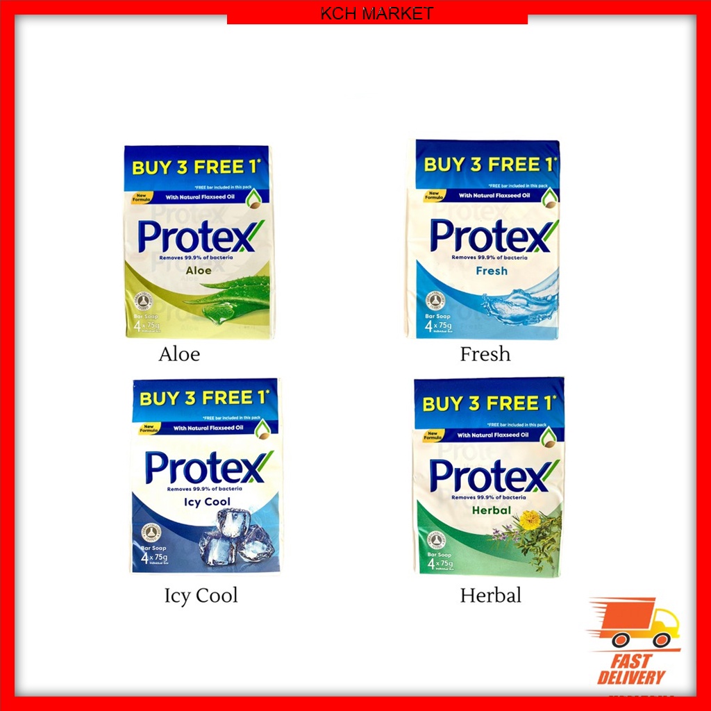 Protex Antibacterial Bar Soap 4x75g (Eliminates 99.9% bacteria) Buy 3 ...