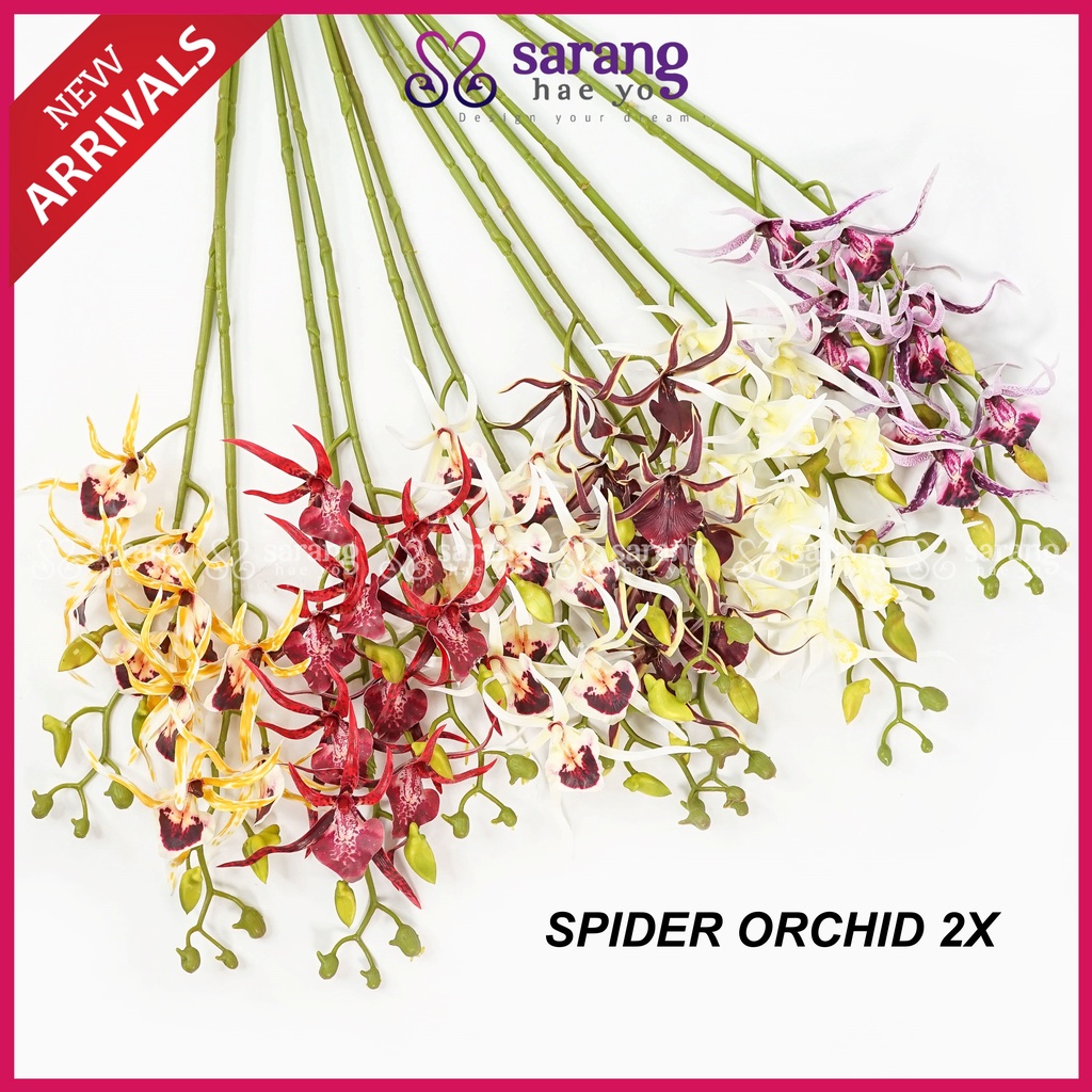 Bunga Orkid Spider Orkid Tangkai Artificial Flower 3D Latex Premier ...