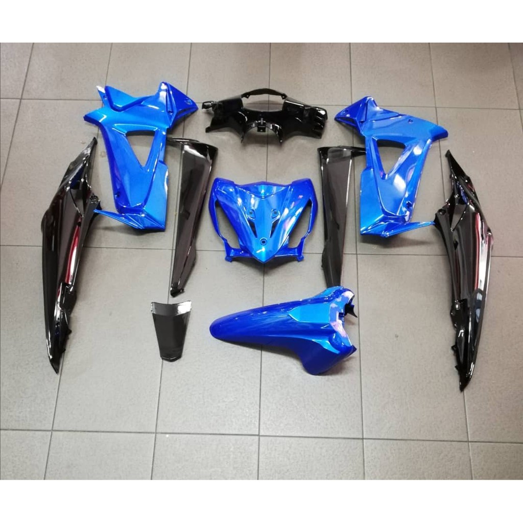 HONDA WAVE 125X COVER SET COLOUR BLUE BLACK | Shopee Malaysia