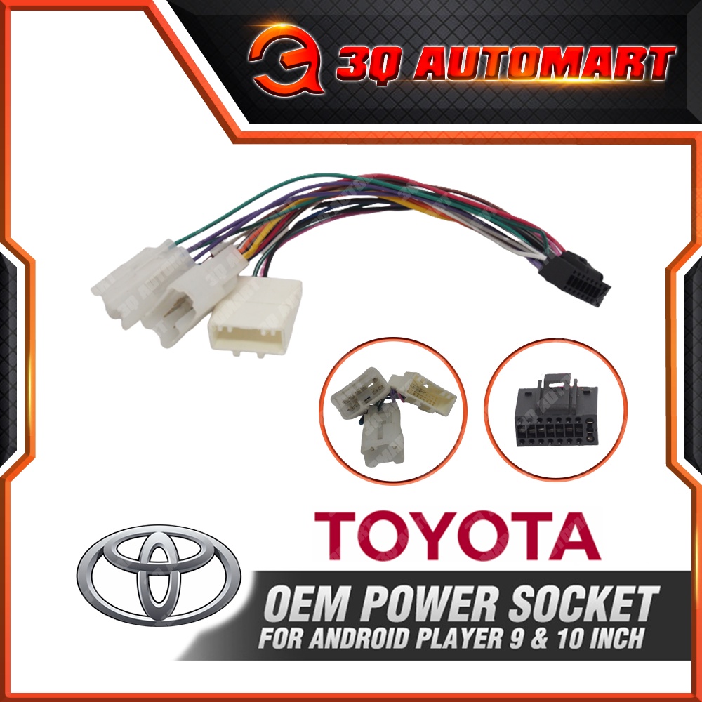 TOYOTA SOCKET FOR ANDROID PLAYER 9 / 10 / 10.1 INCH PLUG AND PLAY ...