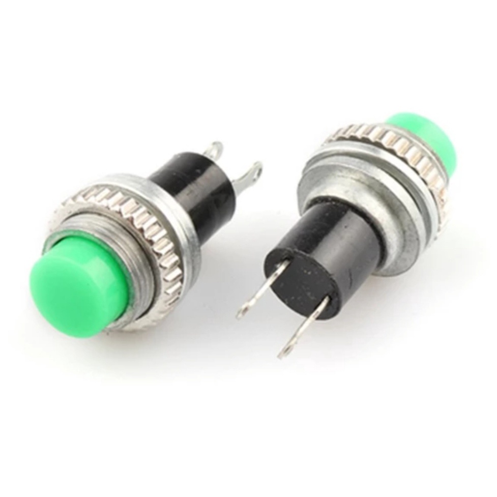DS-314 AC125V 3A 250V 6A 10mm Mount Momentary Push Button Switch Green ...