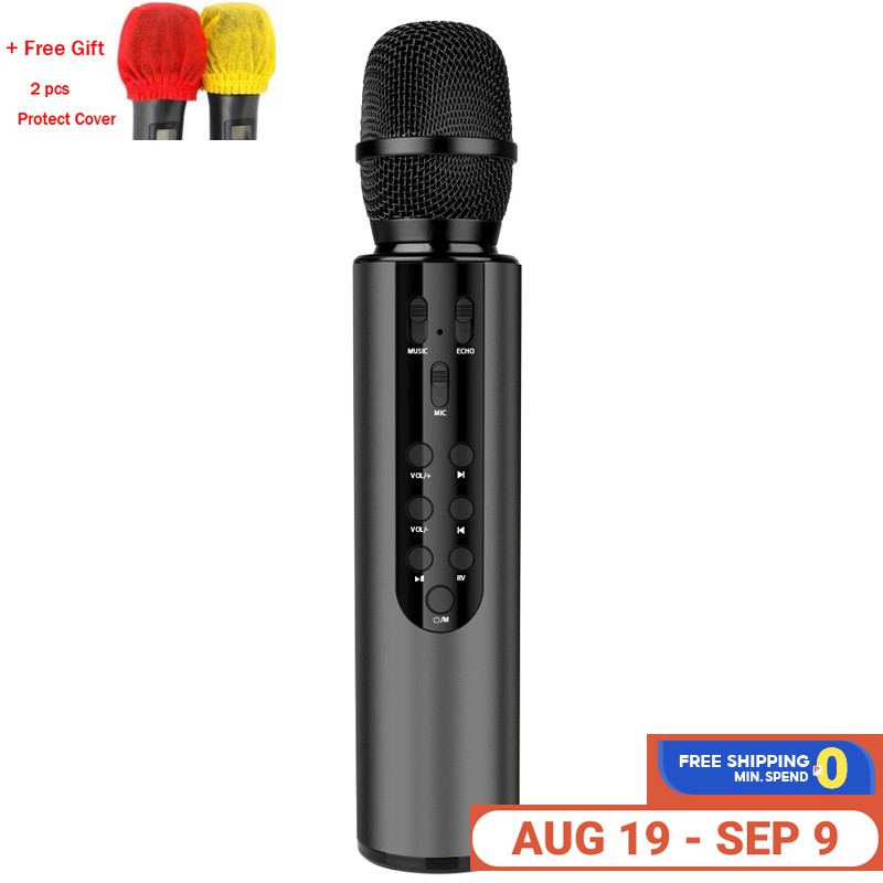 Luxury Wireless Bluetooth Microphone Karaoke Double Speaker Home KTV K ...