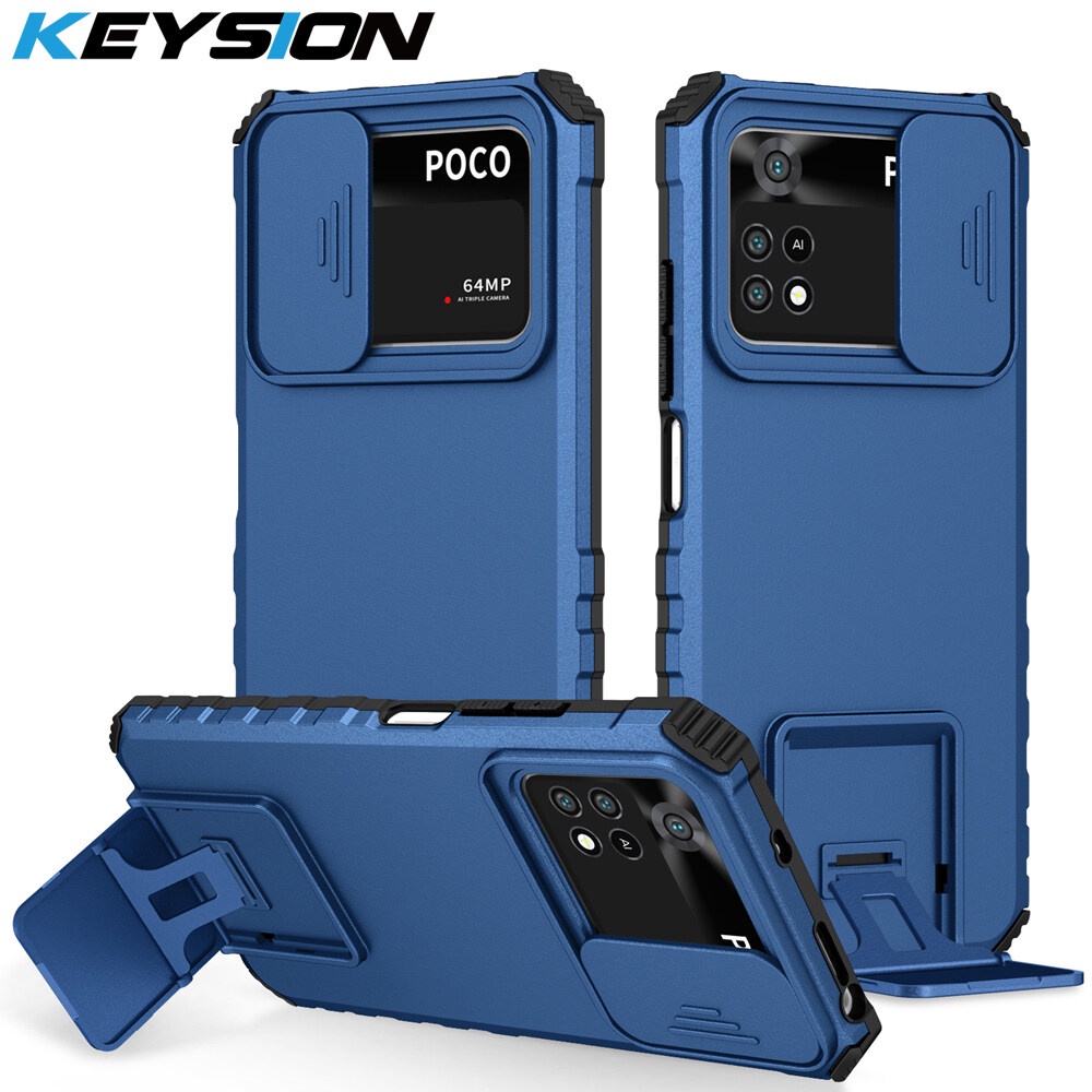 KEYSION Shockproof Case for Xiaomi POCO X4 Pro 5G X3 NFC Push Pull ...