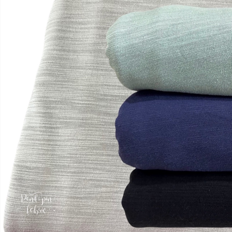 Kain bamboo jersey fabric cotton plain gray black navy green orange ...