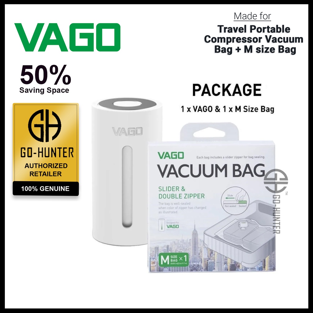 Vago Travel Portable Compressor Vacuum Bag + FREE 1pcs Vago Vacuum Bag ...