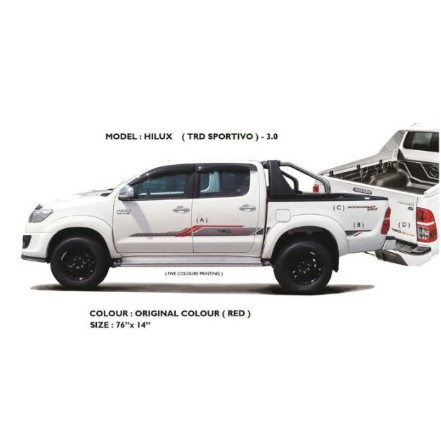 Body Sticker/Side Body Lining Toyota Hilux TRD 1set | Shopee Malaysia
